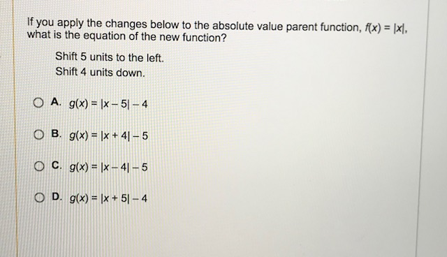 Solved If you apply the changes below to the absolute value | Chegg.com
