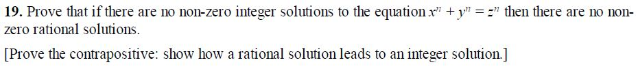 Solved Prove that if there are no non-zero integer solutions | Chegg.com