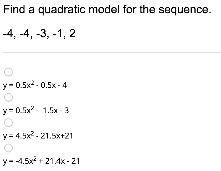 Solved Find a quadratic model for the sequence. | Chegg.com