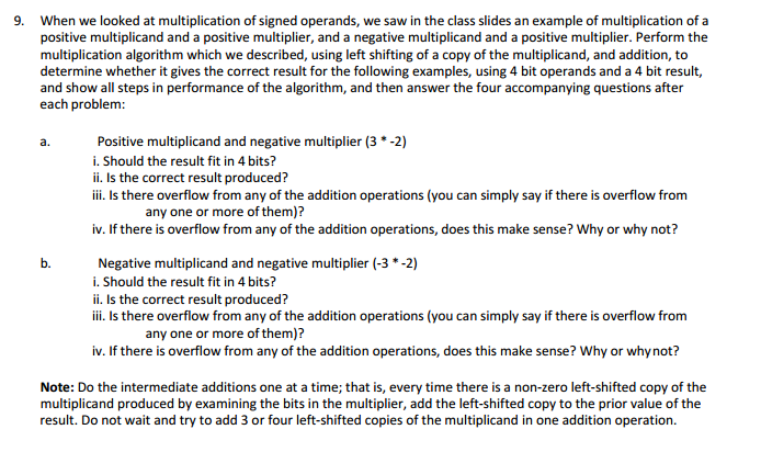 Solved When we looked at multiplication of signed operands, | Chegg.com