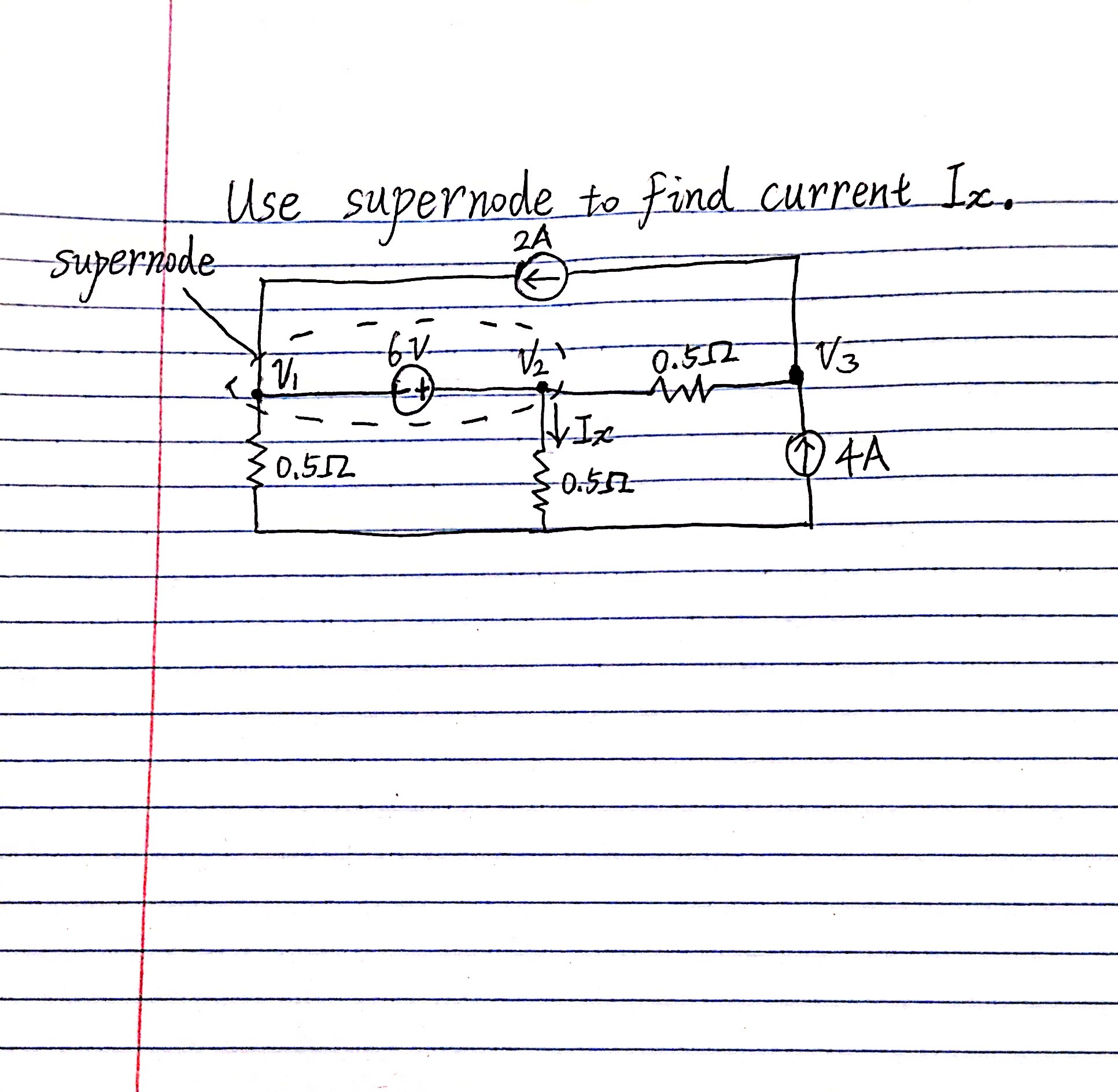 Solved Use suprenode to find current i_x supernode | Chegg.com Solved Use suprenode to find current i_x supernode | Chegg.com