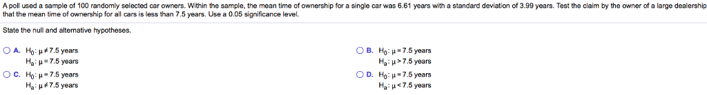 Solved A poll used a sample of 100 randomly selected car | Chegg.com