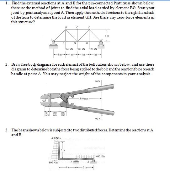 Solved Find the external reactions at A and E for the | Chegg.com