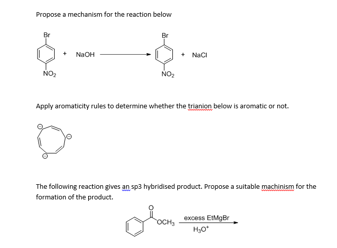 Solved Propose a mechanism for the reaction below Br +NaCI | Chegg.com