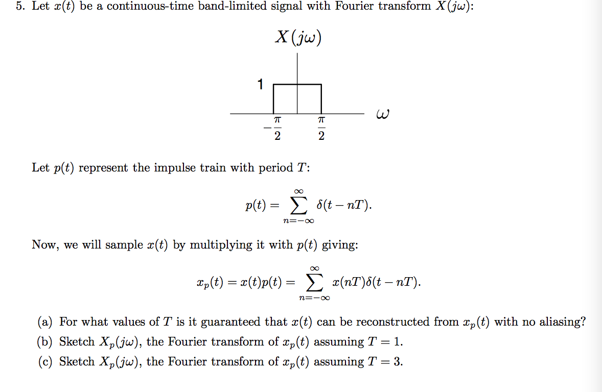 Solved Let x(t) be a continuous-time band-limited signal | Chegg.com