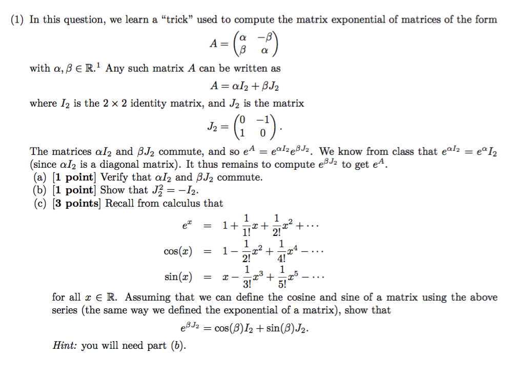Solved (1) In this question, we learn a "trick" used to | Chegg.com