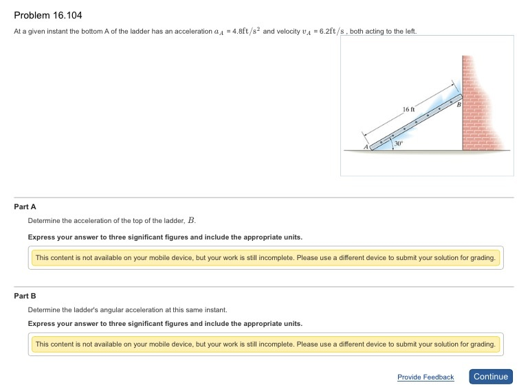 Solved At a given instant the bottom A of the ladder has an | Chegg.com