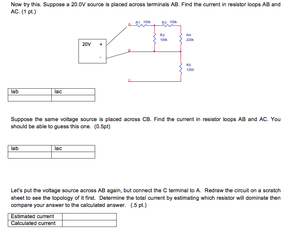 Solved Now try this. Suppose a 20.0V source is placed across | Chegg.com