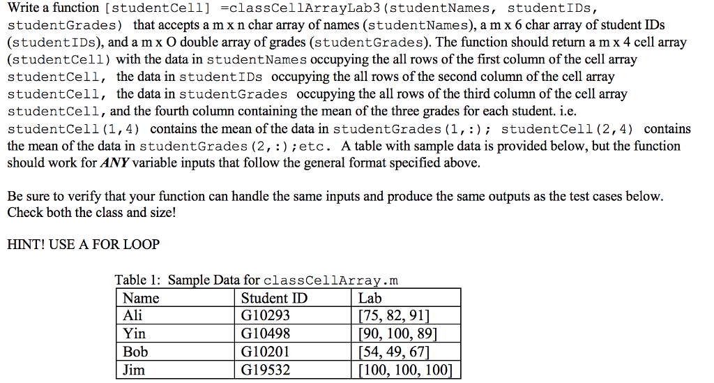 Solved Write a function [studentCe11] | Chegg.com