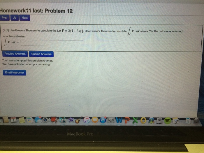 Solved Use Green's Theorem to calculate the Let F = 2yi + | Chegg.com