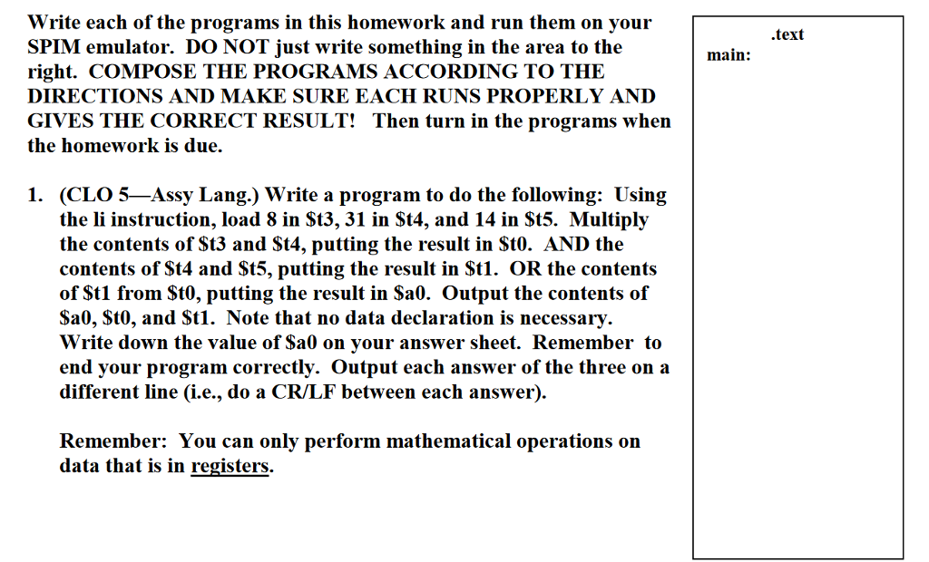 Solved Write each of the programs in this homework and run | Chegg.com