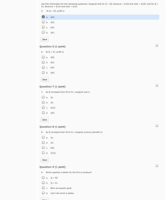 Solved Use this information for the remaining questions: | Chegg.com