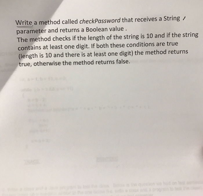Solved Write a method called check Password that receives a | Chegg.com