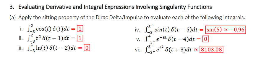 Solved Evaluating Derivative and Integral Expressions | Chegg.com