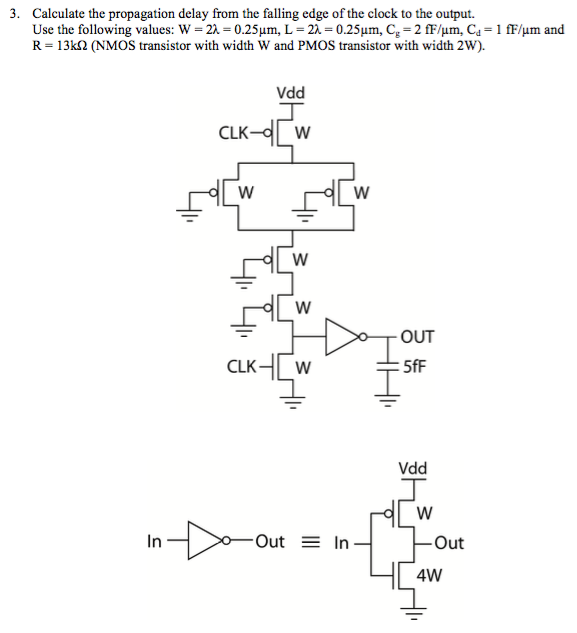 Solved 3. Calculate the propagation delay from the falling | Chegg.com
