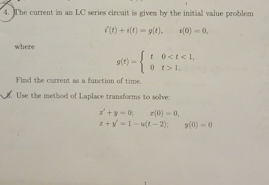 Solved The current in an LC series circuit is given by the | Chegg.com