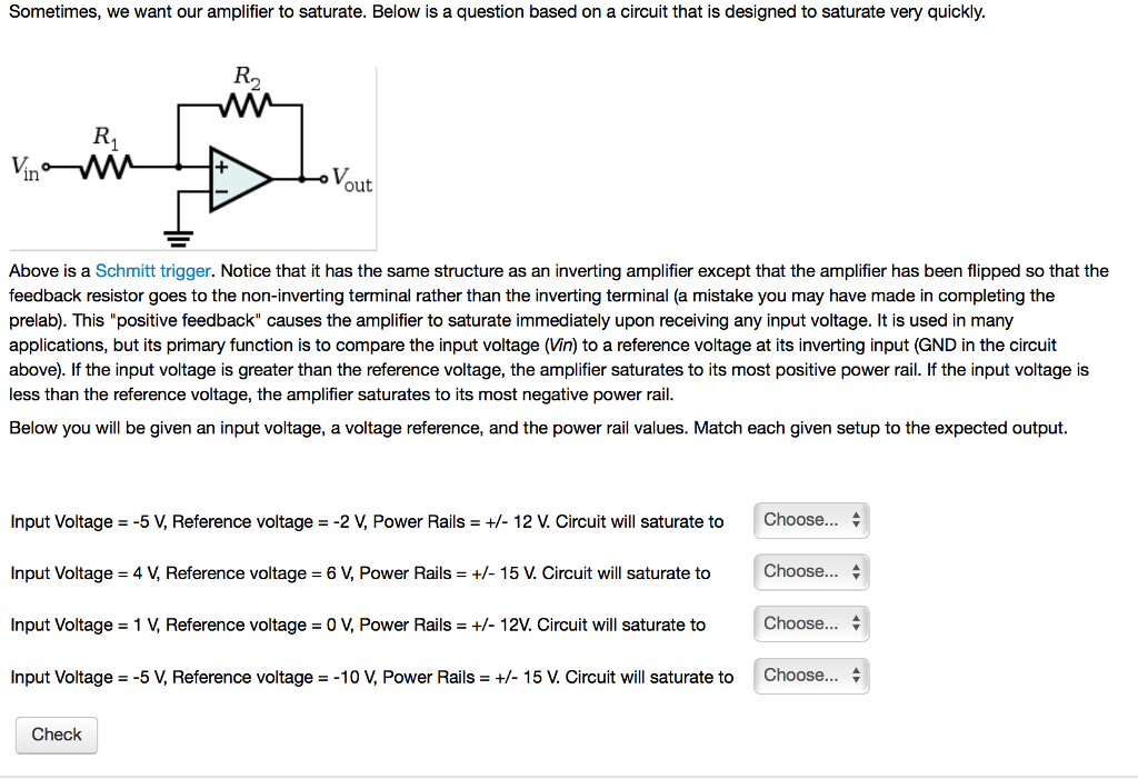 Solved Sometimes, we want our amplifier to saturate. Below | Chegg.com