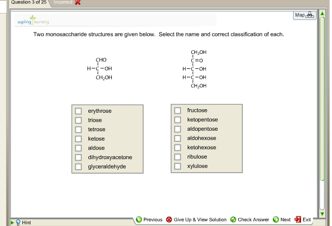 Solved Two monosaccharide structures are given below. Select | Chegg.com