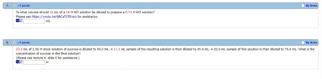 Solved To what volume should 16 mL of a 18 M HCl solution be | Chegg.com