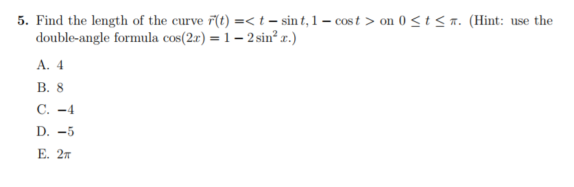 Solved 5 Find The Length Of The Curve R T