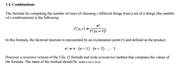 Solved The formula for computing the number of ways of | Chegg.com