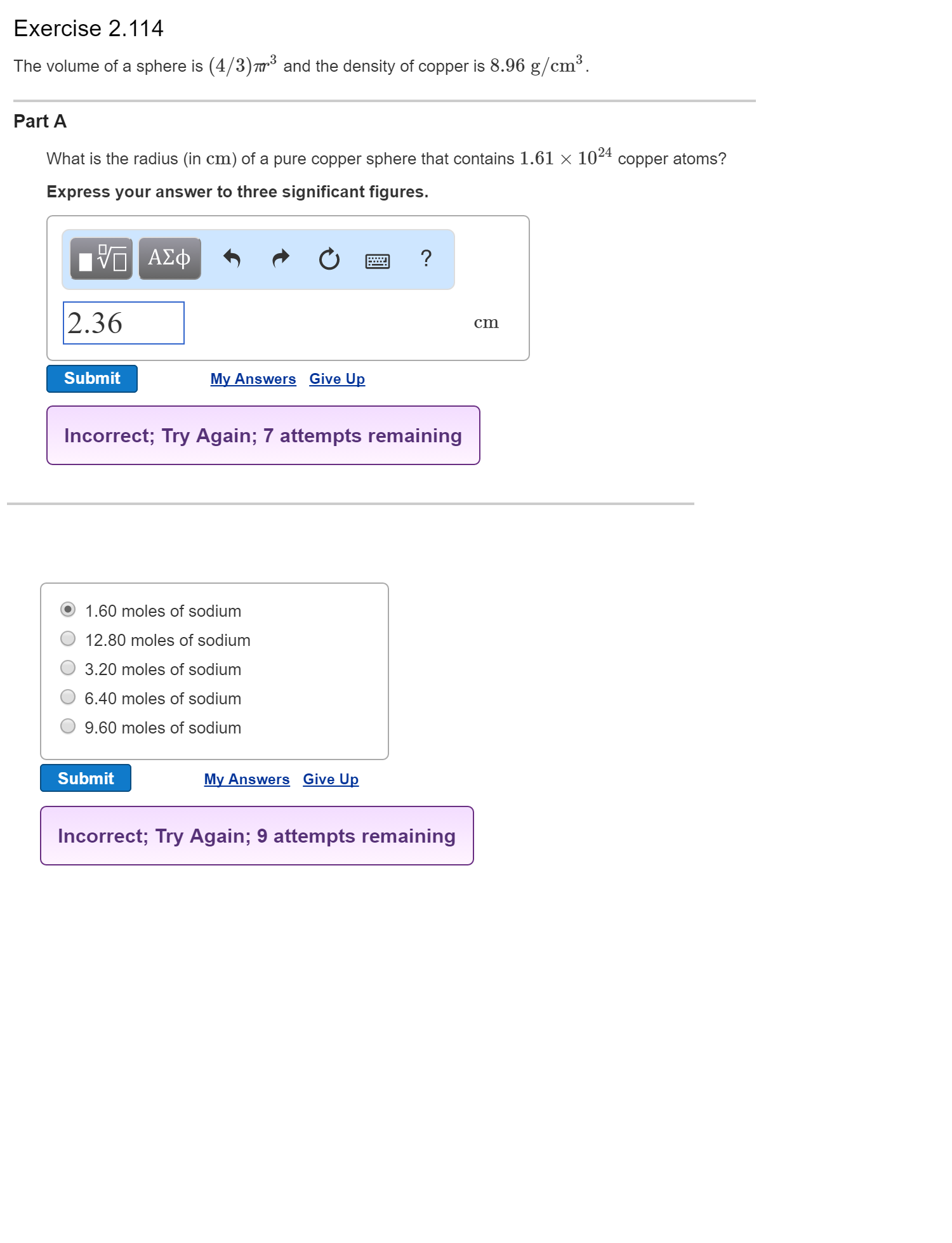 Solved The volume of a sphere is (4/3)-pir^3 and the density | Chegg.com