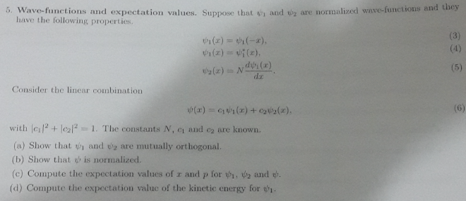 Solved Wave Functions And Expectation Values Suppose That