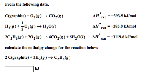 Solved From the following data, C(graphite) + O2(g) | Chegg.com