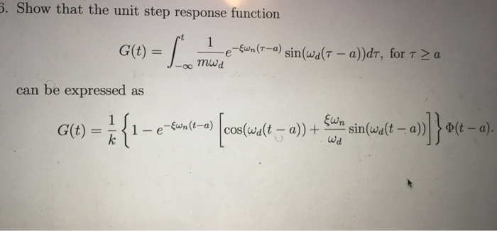 Solved Show that the unit step response function G(t) = | Chegg.com