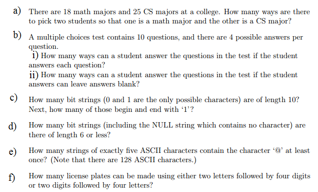 Solved a) There are 18 math majors and 25 CS majors at a | Chegg.com