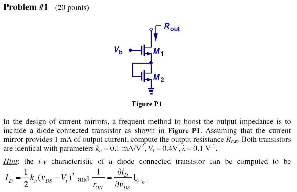 Solved In the design of current mirrors, a frequent method | Chegg.com