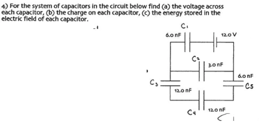 Solved For the system of capacitors in the circuit below | Chegg.com
