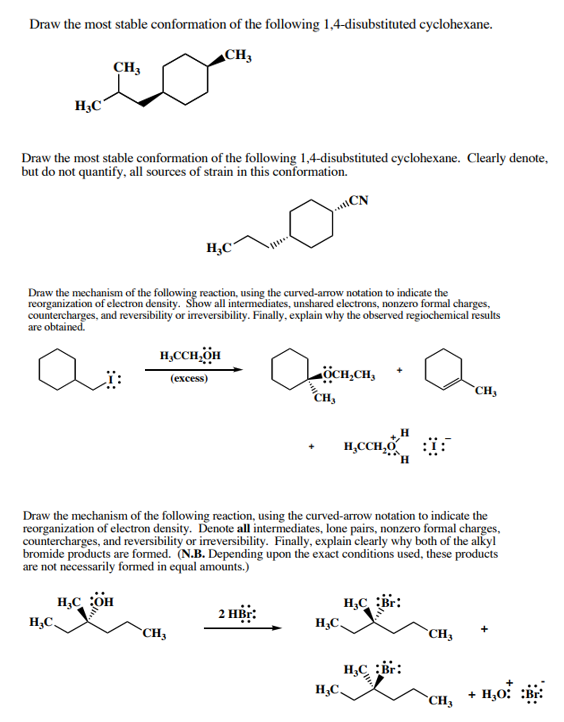 Solved Draw the most stable conformation of the following | Chegg.com