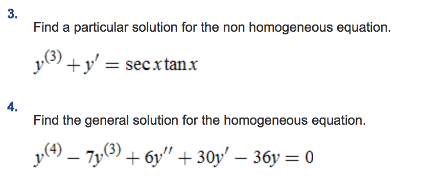 Solved Find a particular solution for the non homogeneous | Chegg.com