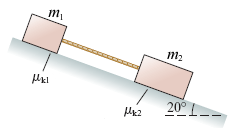 Solved The two blocks in the figure below are sliding down | Chegg.com