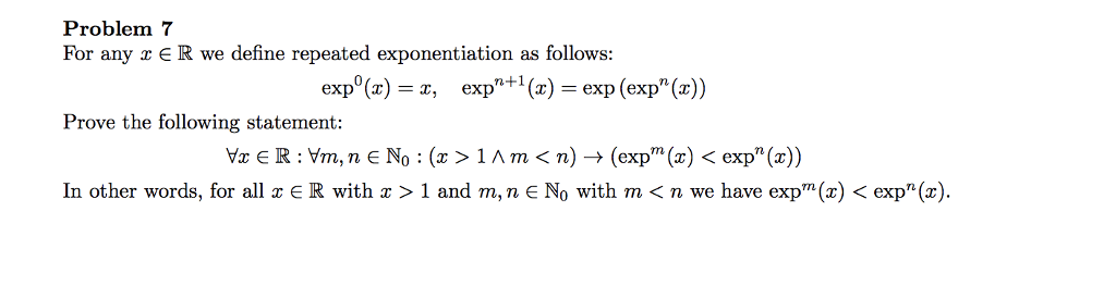 Solved Problem 7 For any E R we define repeated | Chegg.com