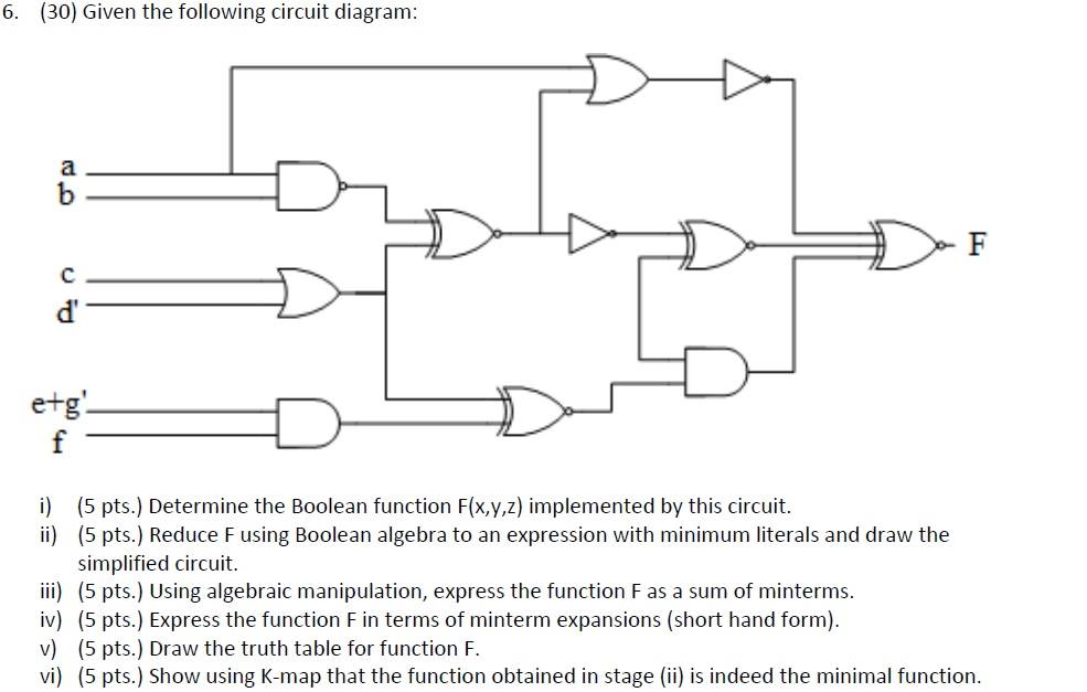 Solved Given the following circuit diagram: Determine the | Chegg.com