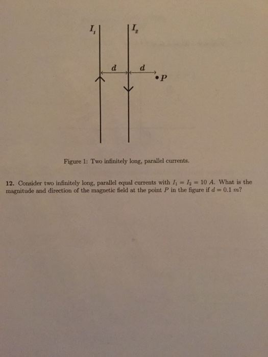 Solved Consider two infinitely long, parallel equal currents | Chegg.com