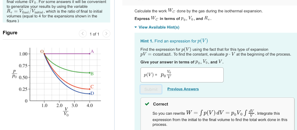 Solved Can anybody explain why p(V) = p0 V0/V ? Please I | Chegg.com
