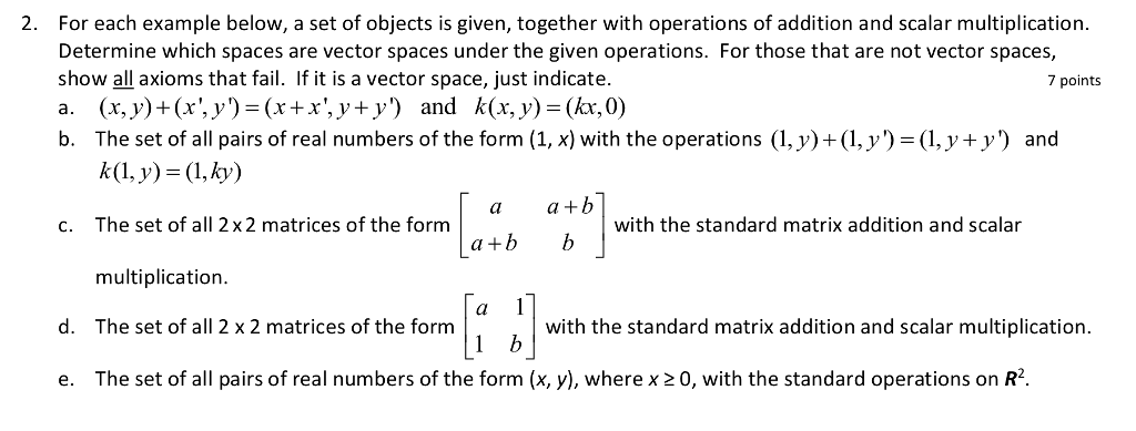 Solved For each example below, a set of objects is given, | Chegg.com