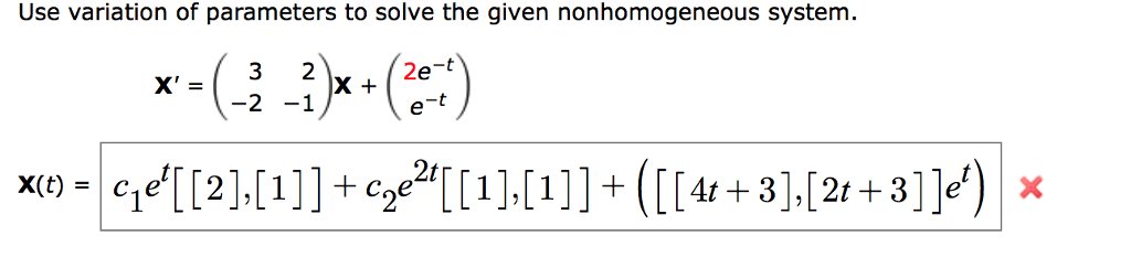 Solved Use variation of parameters to solve the given | Chegg.com