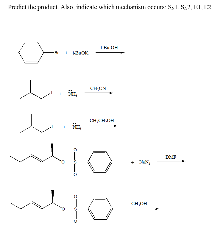 Solved Organic Chemistry 1 (Sn1, Sn2, E1, E2) Reactions. | Chegg.com