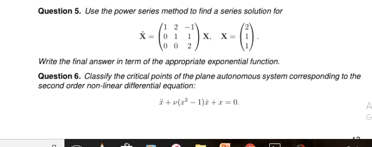 Solved Question 5. Use the power series method to find a | Chegg.com