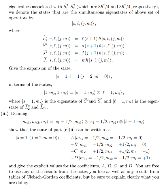 Solved In this problem, we consider the total spin angular | Chegg.com