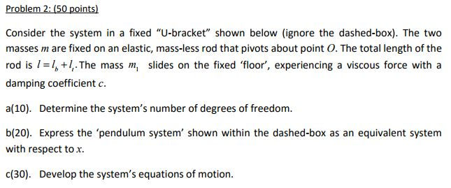 Solved Problem 2: (50 points) Consider the system in a fixed | Chegg.com