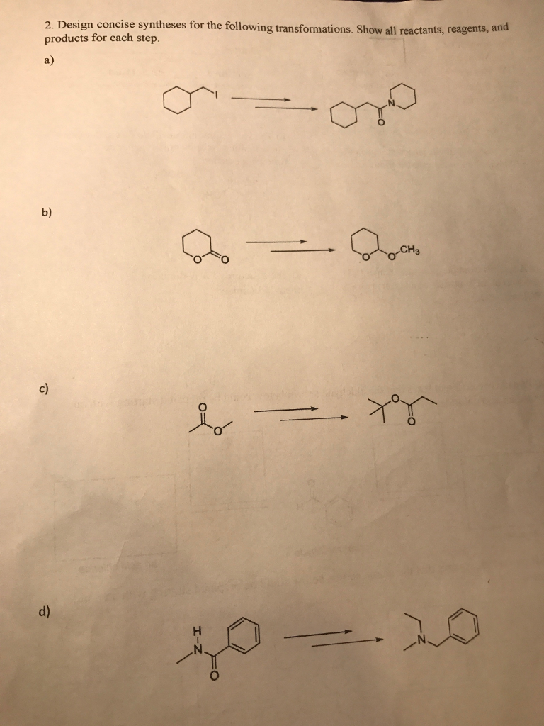 Solved Design concise syntheses for the following | Chegg.com