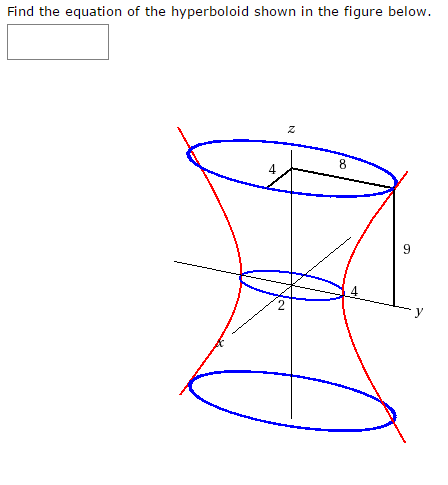 Solved Find the equation of the hyperboloid shown in the | Chegg.com