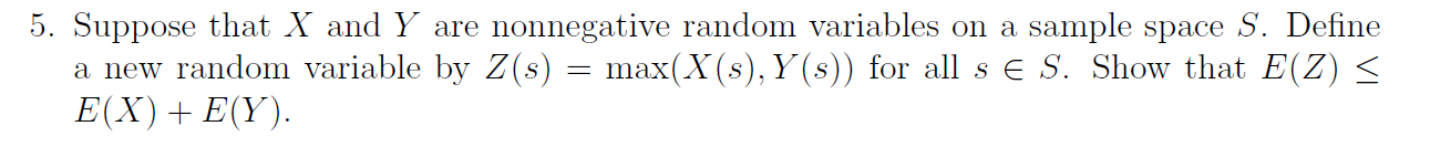Solved Suppose that X and Y are nonnegative random variables | Chegg.com