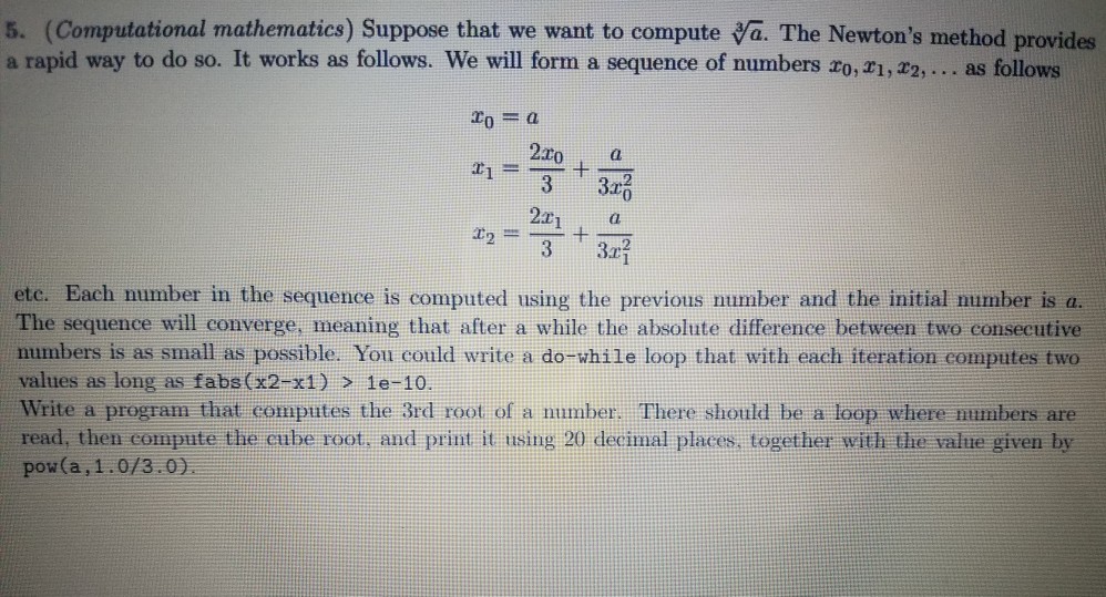 Solved (Computational mathematics) Suppose that we want to | Chegg.com