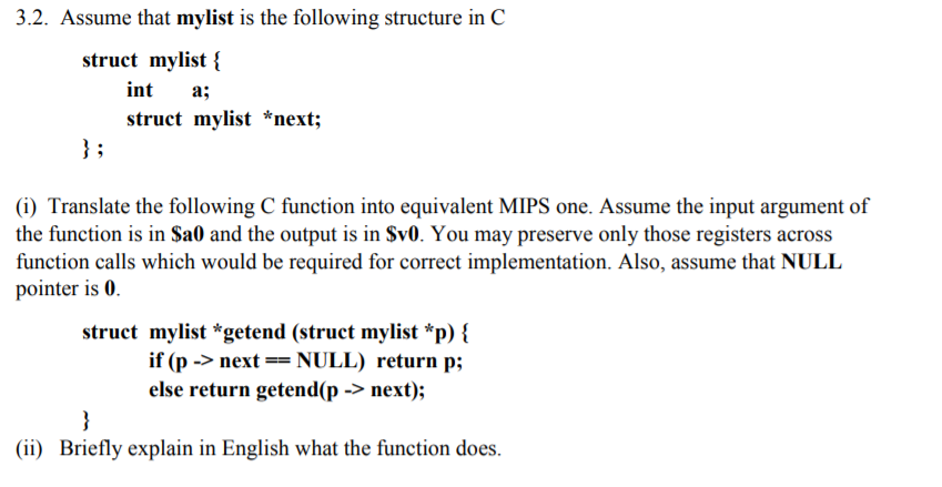 32 Assume That Mylist Is The Following Structure In 